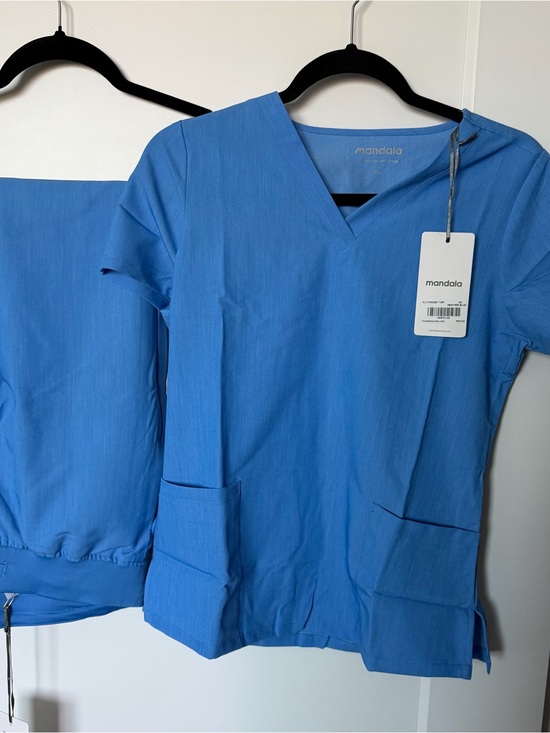 Mandala | Tops | Mandala Scrubs Set In Heather Blue Nwt | Poshmark